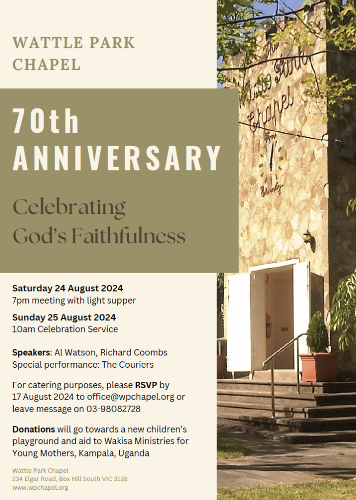 WATTLE PARK CHAPEL – Your local church in Box Hill South